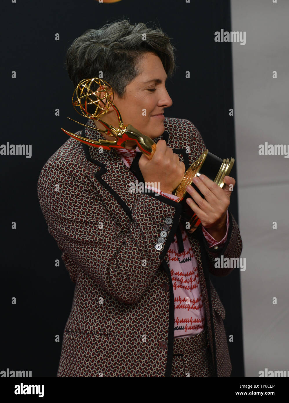 Writer/producer Jill Soloway appears backstage with her award for ...