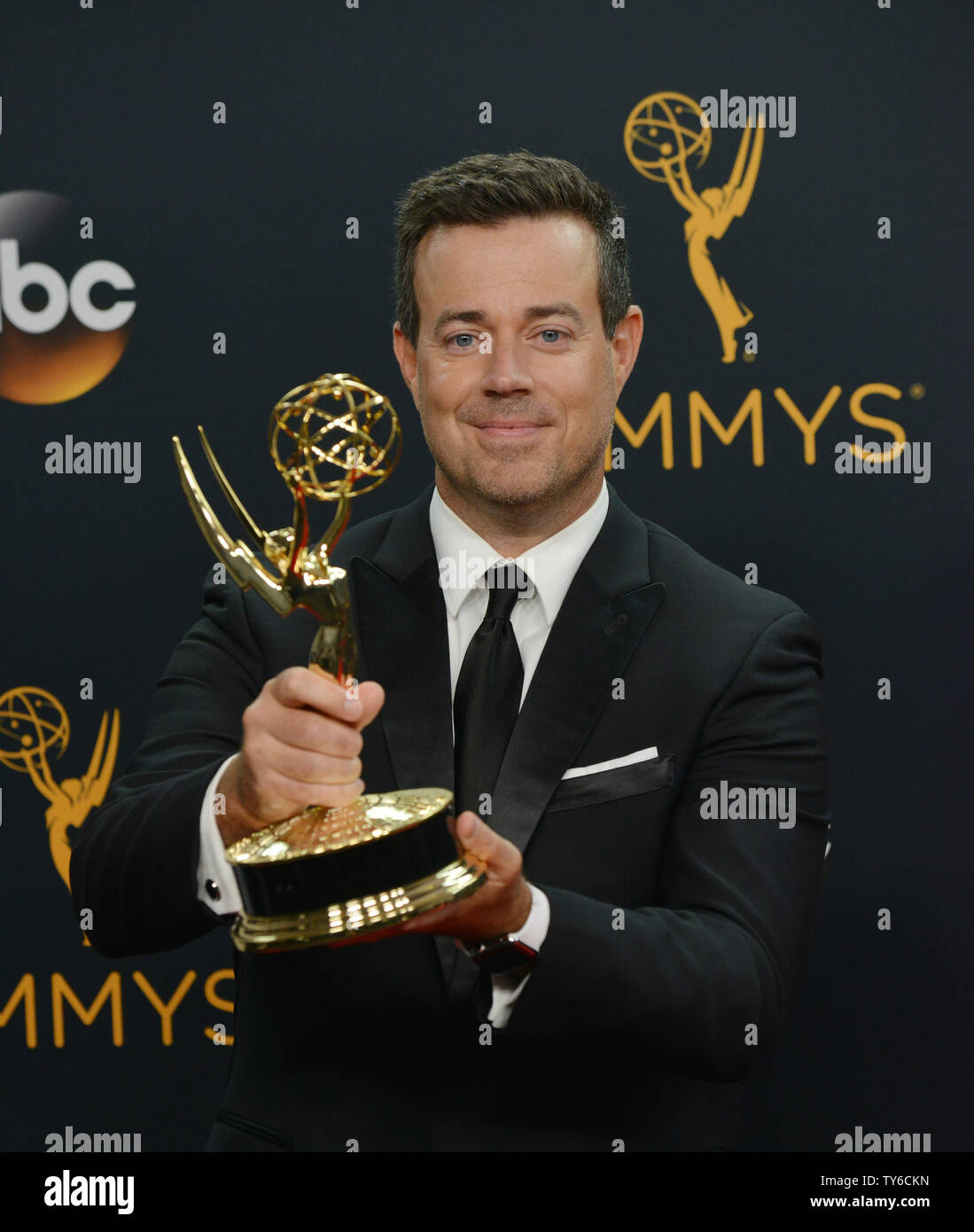 TV personality Carson Daly, host of 'The Voice,' appears backstage with ...