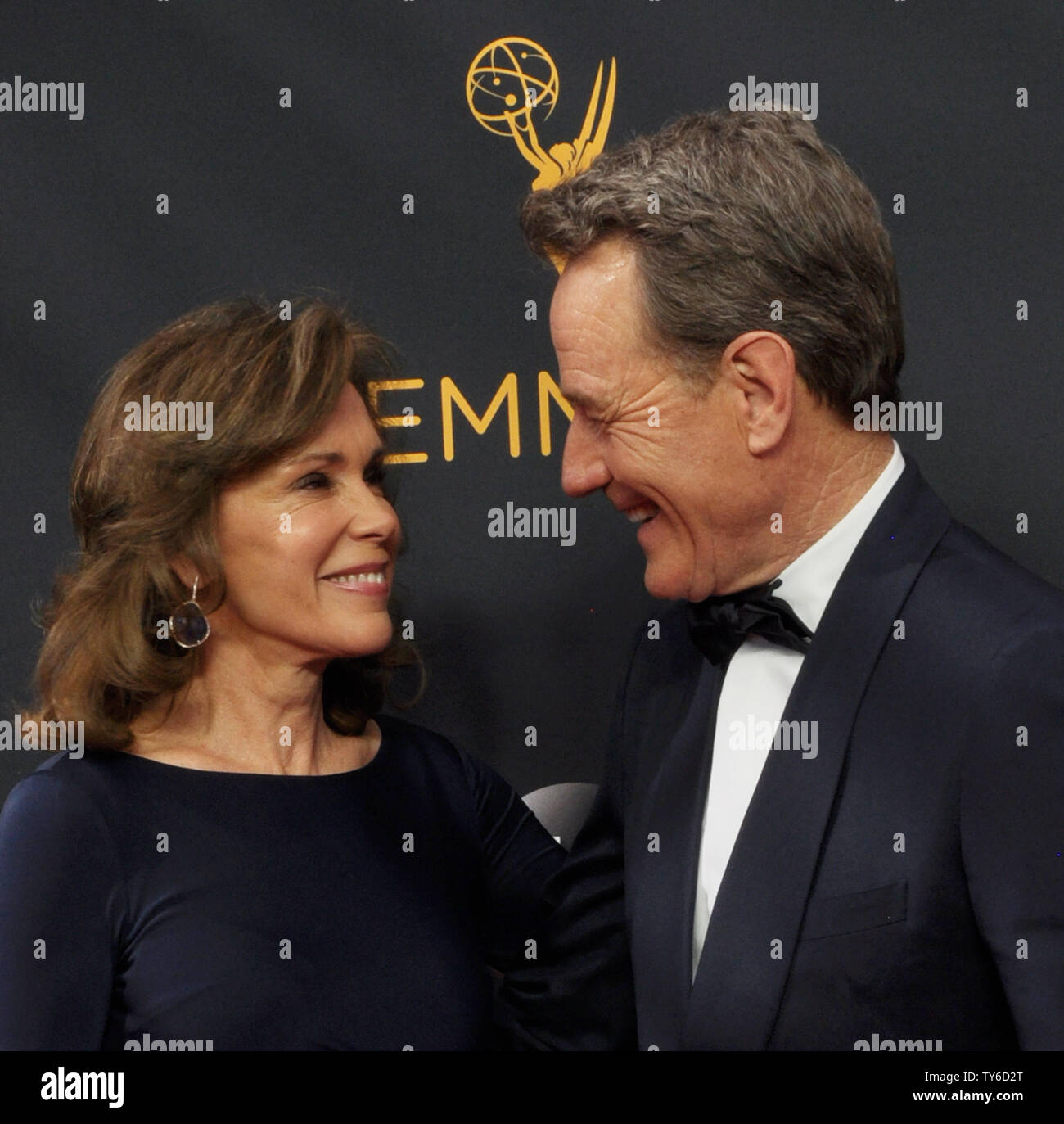 Actors Robin Dearden (L) and Bryan Cranston arrive for the 68th annual ...