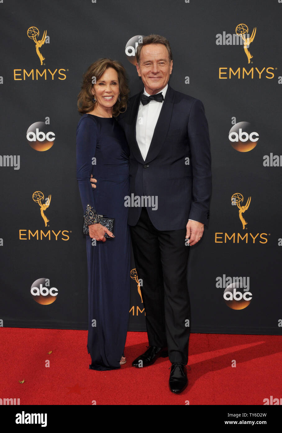 Actors Robin Dearden (L) and Bryan Cranston arrive for the 68th annual ...