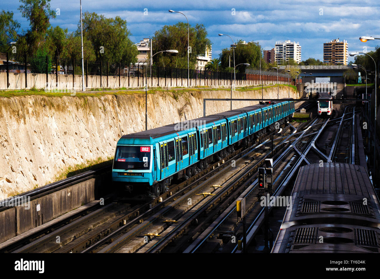 SANTIAGO, CHILE - OCTOBER 2015: Santiago Metro trains of Line 1 Stock ...