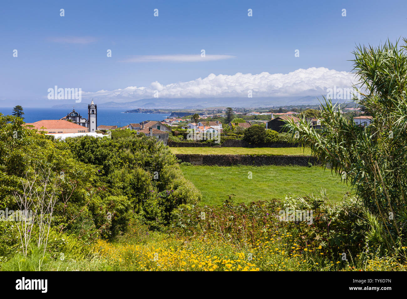 Landscape around Capelas on Sao Miguel island, Azores archipelago ...