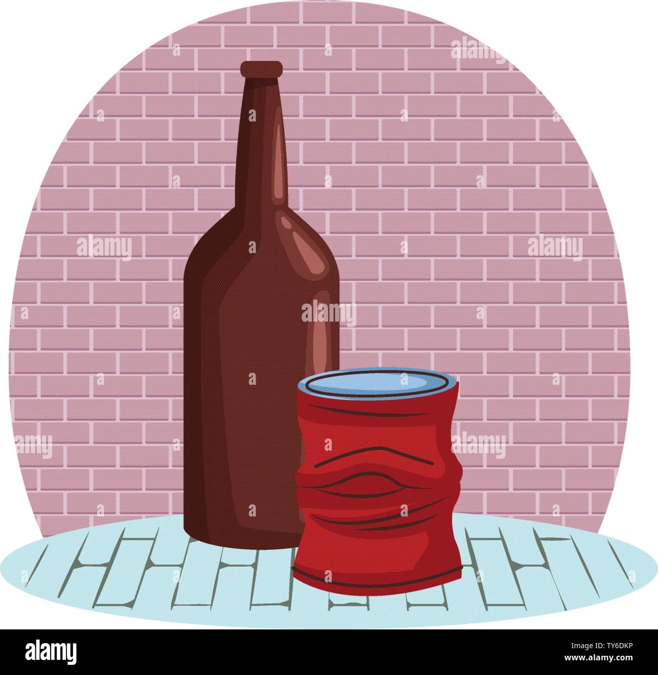 glass bottle and can icon cartoon Stock Vector Image & Art - Alamy