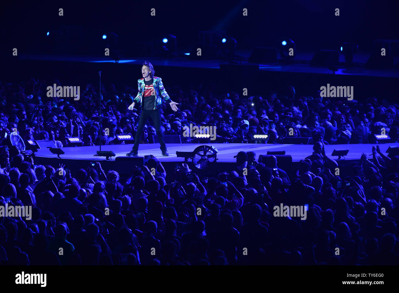 Musician Mick Jagger of The Rolling Stones performs onstage during ...