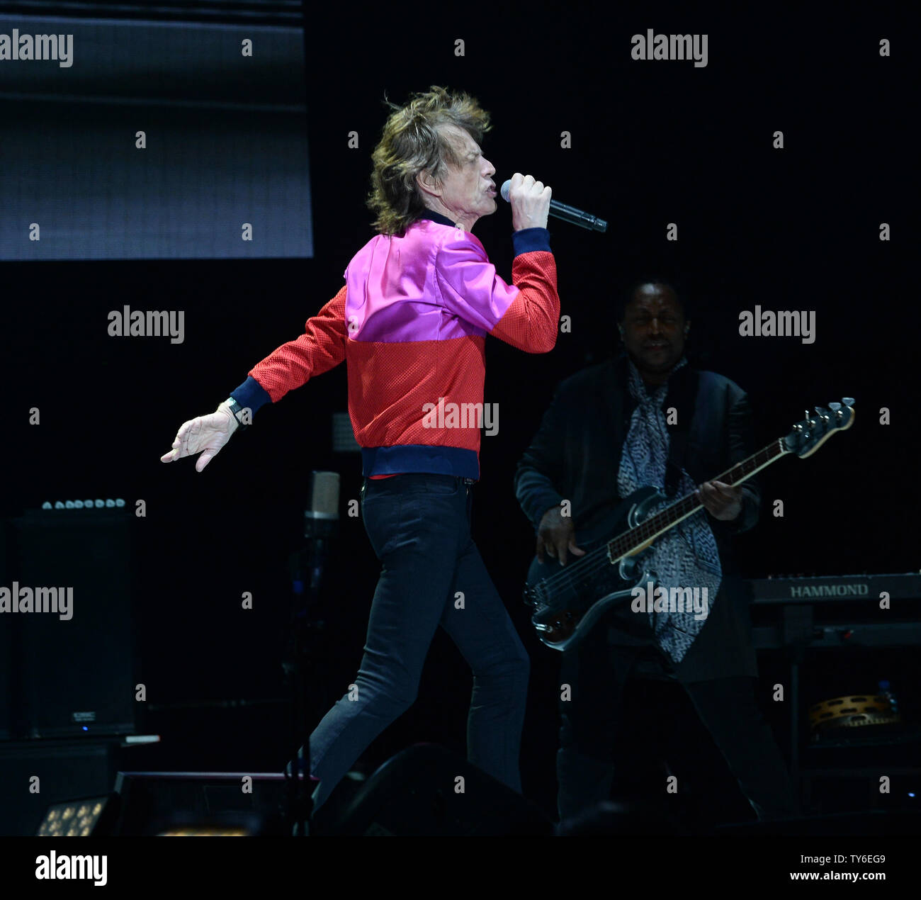 Musician Mick Jagger of The Rolling Stones performs onstage during ...