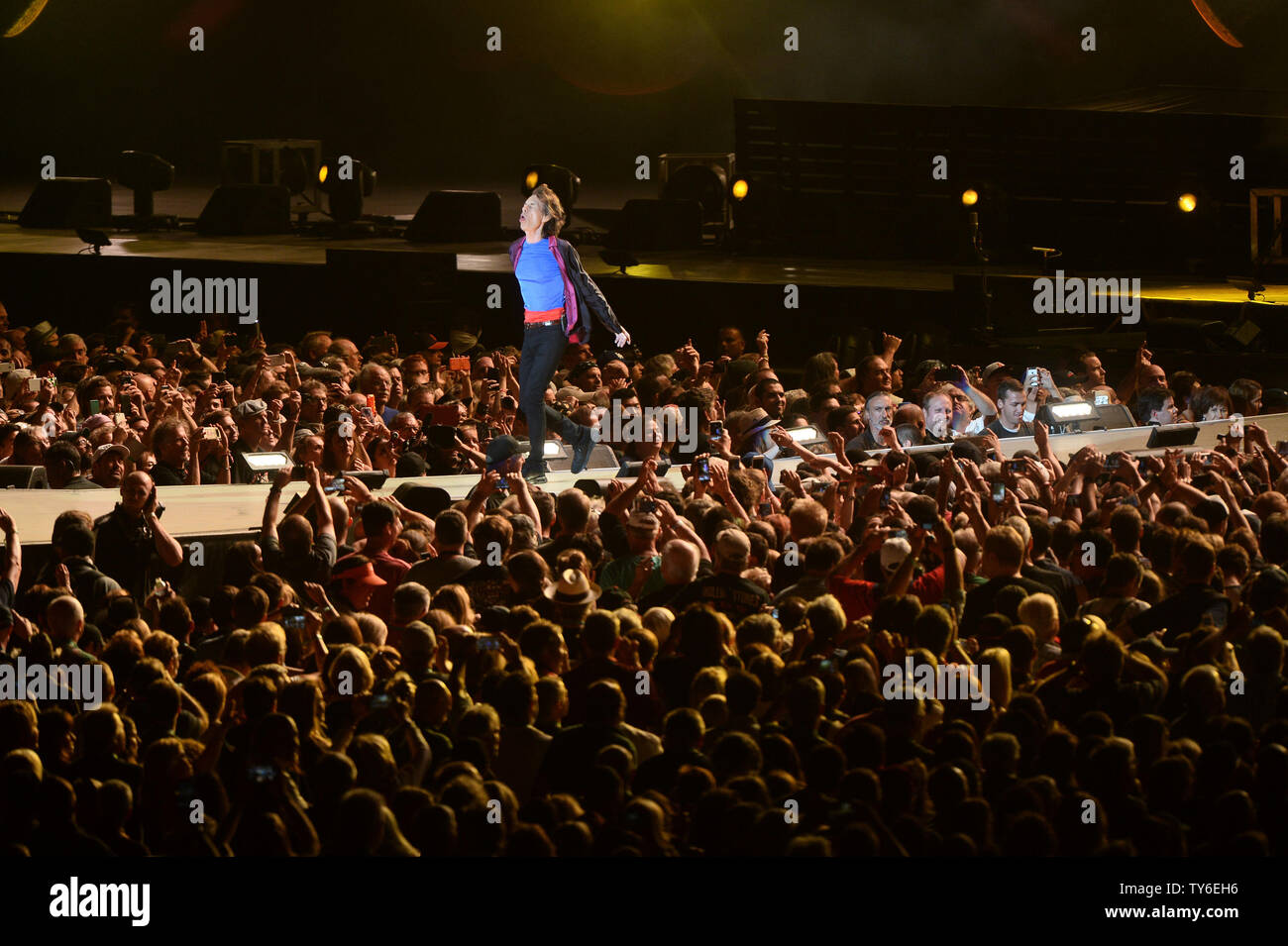 Musician Mick Jagger of The Rolling Stones performs onstage during ...
