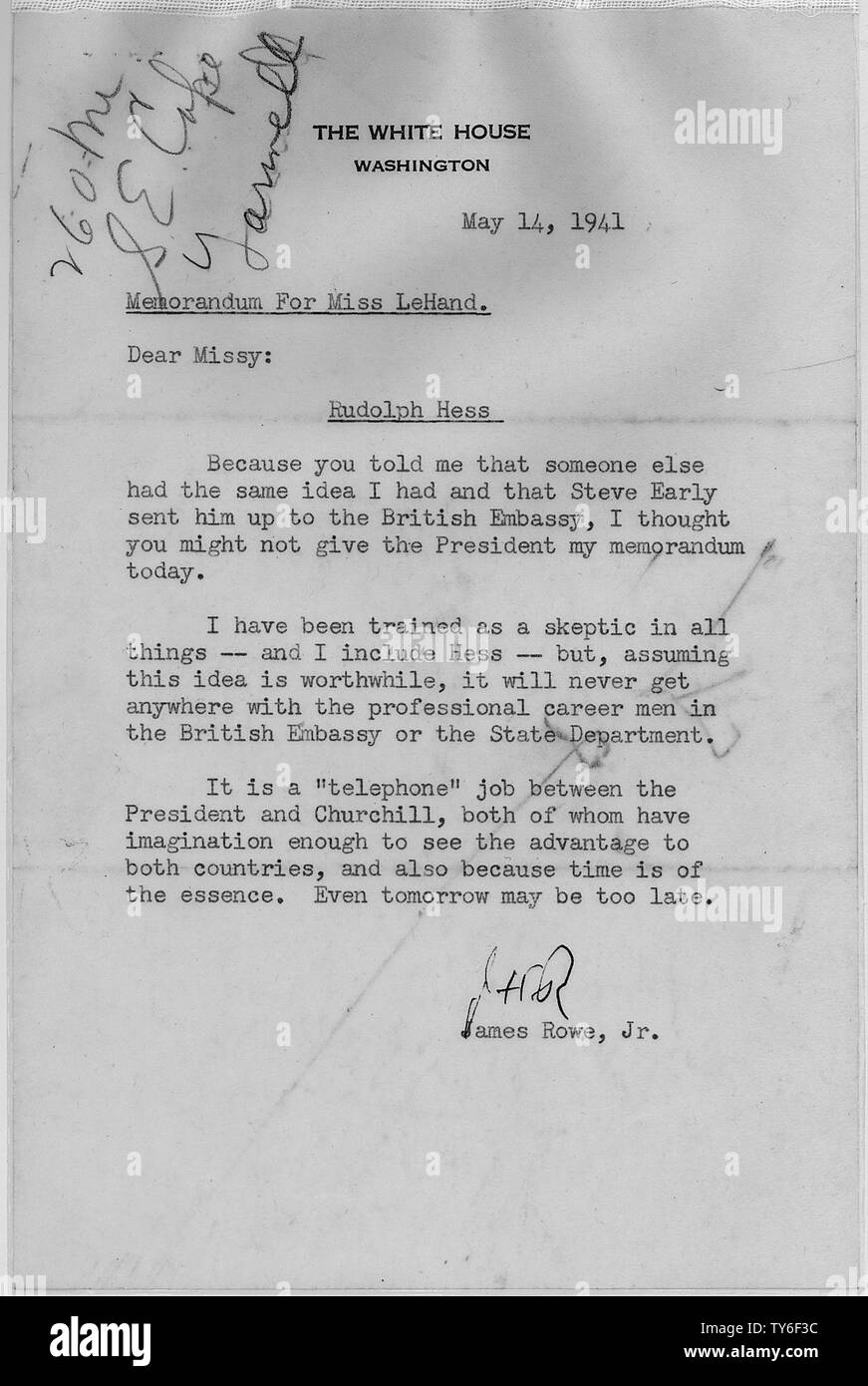 James H. Rowe, Jr. to Missy LeHand Stock Photo - Alamy