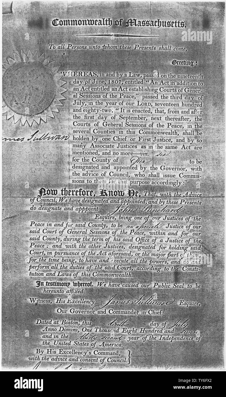 James Sullivan Proclamation July 10, 1807; Scope and content ...