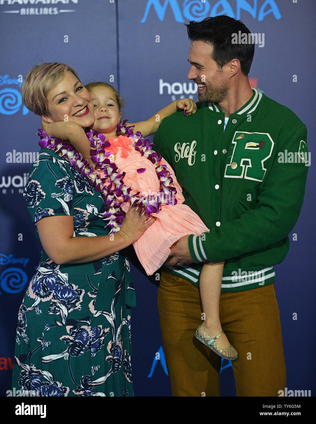 Brett Dalton (R), his wife Melissa Trn and their daughter Sylvia Dalton ...