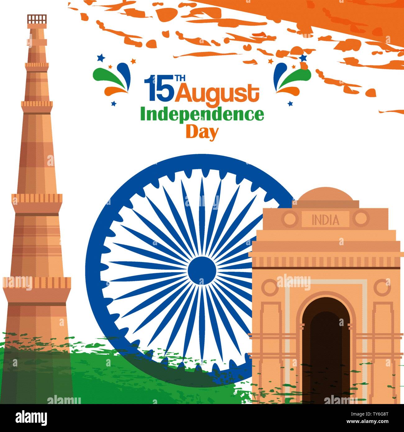 poster of india emblem with architecture decoration Stock Vector Image ...