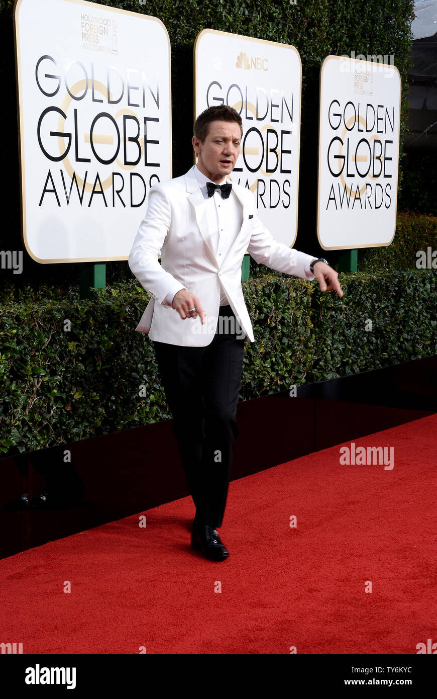 Jeremy Renner attends the 74th annual Golden Globe Awards at the ...