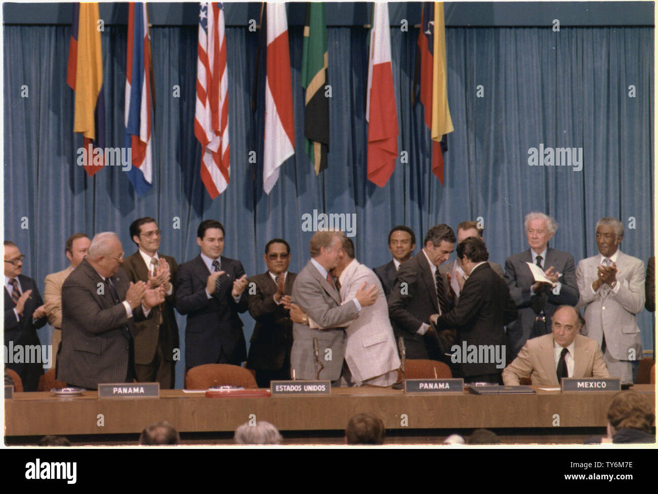 Jimmy Carter and Omar Torrijos at the signing of the Panama Canal ...