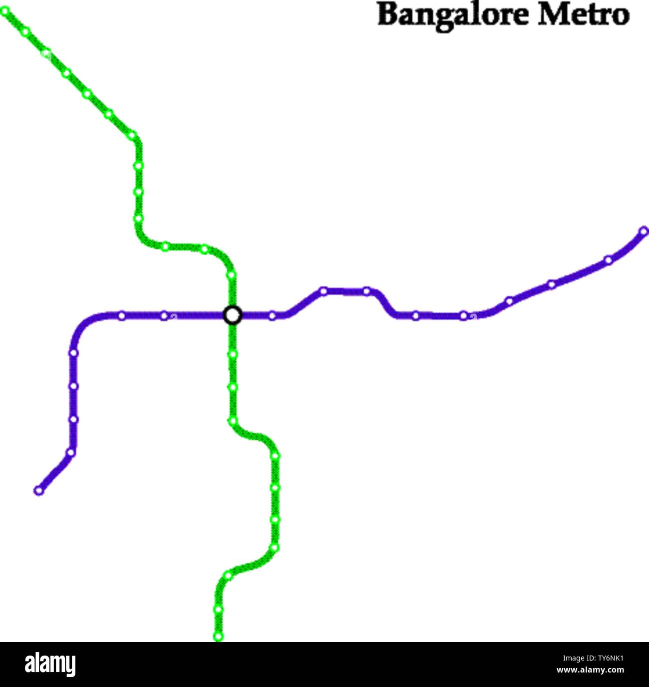 Map of the Bangalore metro, Subway, Template of city transportation ...