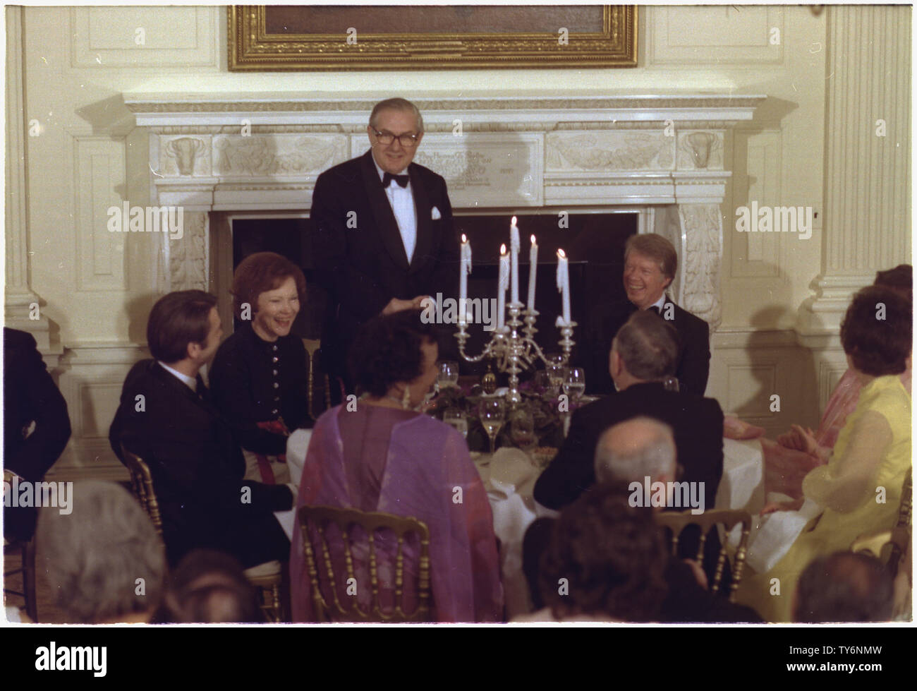 Jimmy Carter and Rosalynn Carter host a State Dinner for Great Britain ...
