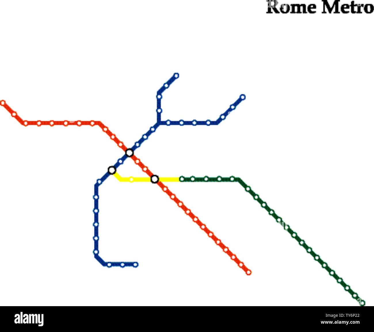 Map of the Rome metro, Subway, Template of city transportation scheme ...