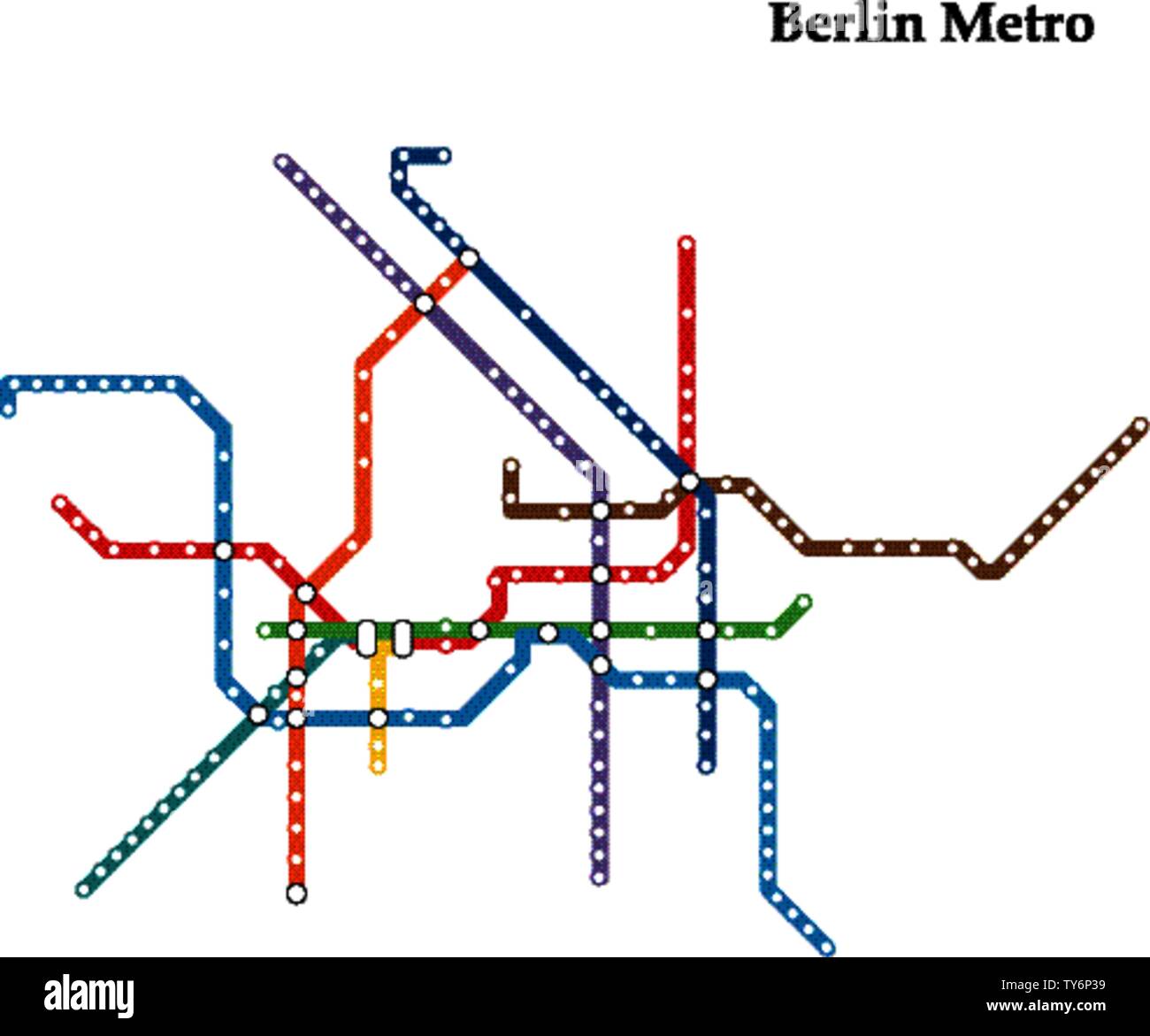 Map of the Berlin metro, Subway, Template of city transportation scheme ...
