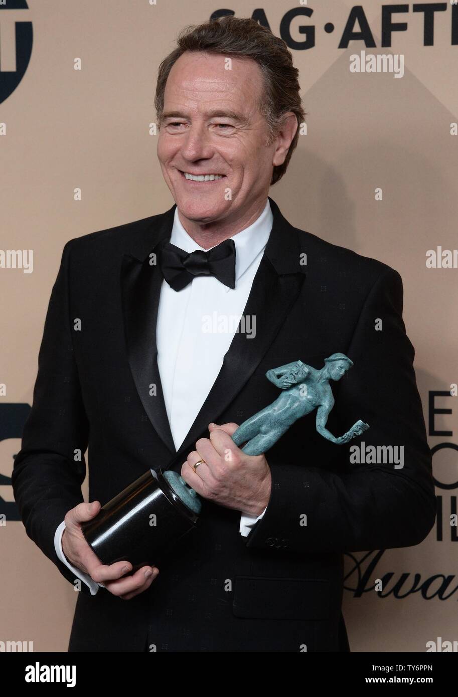 Bryan Cranston appears backstage with his award for Outstanding ...