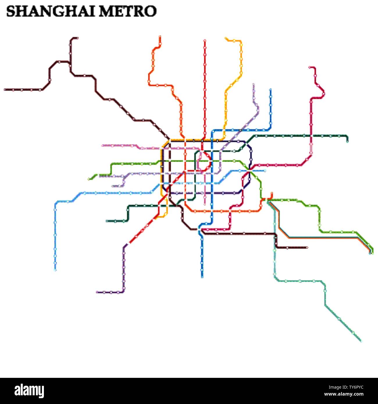 Map of the Shanghai metro, Subway, Template of city transportation ...