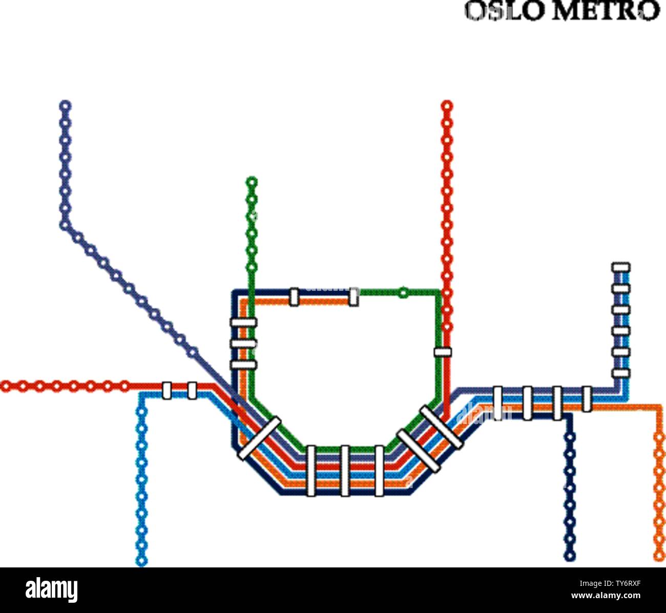 Oslo subway map Stock Vector Images - Alamy