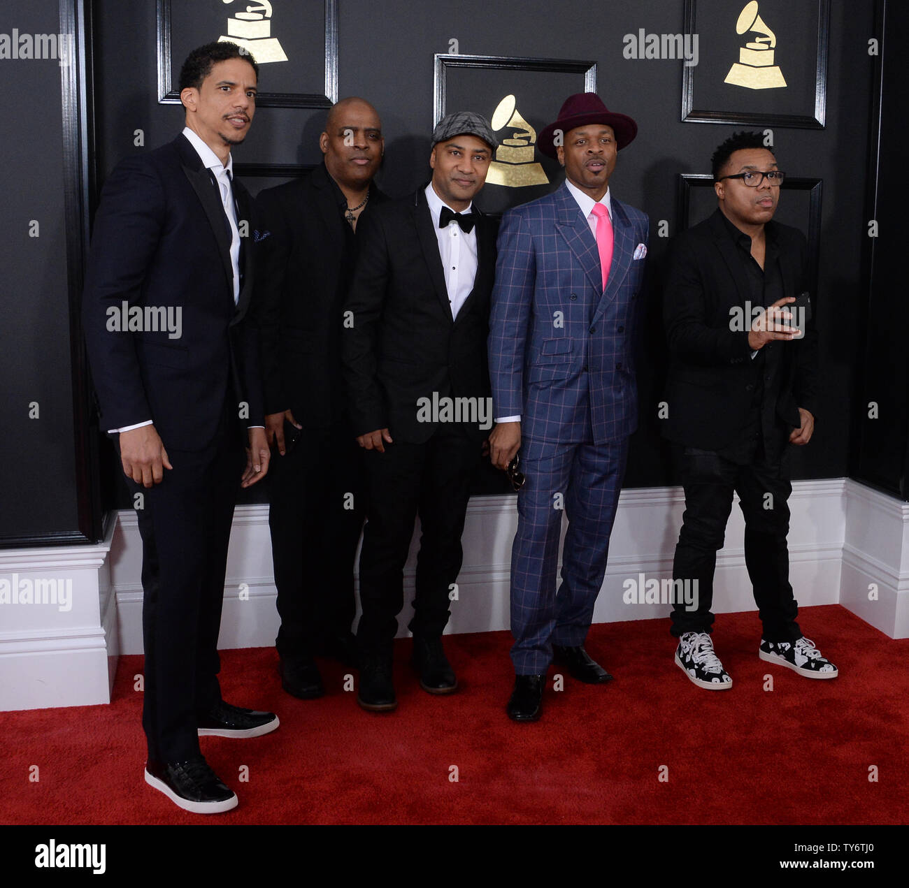 Members of music group Mint Condition arrive for the 59th annual Grammy ...