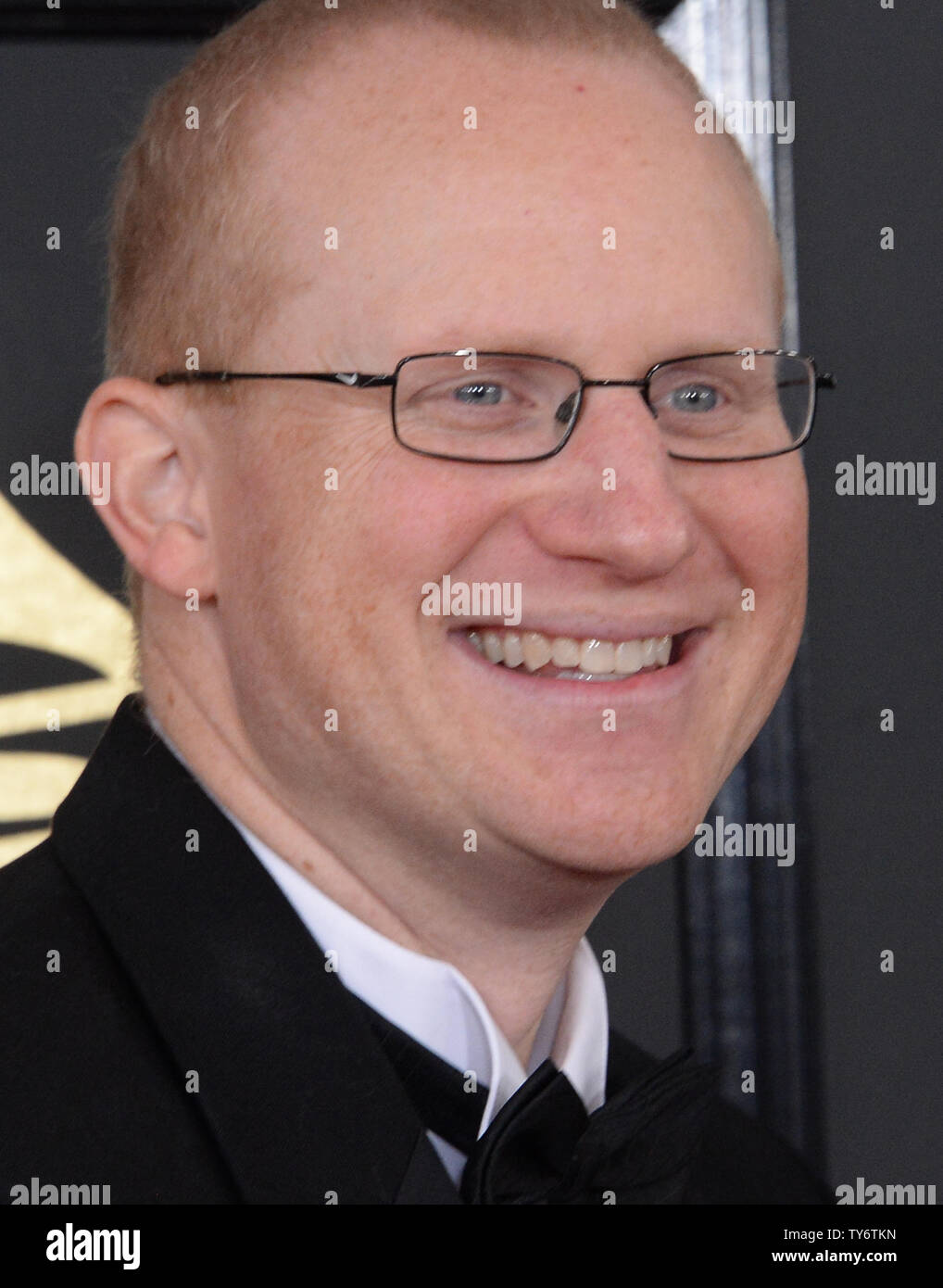Educator Keith Hancock arrives for the 59th annual Grammy Awards held ...