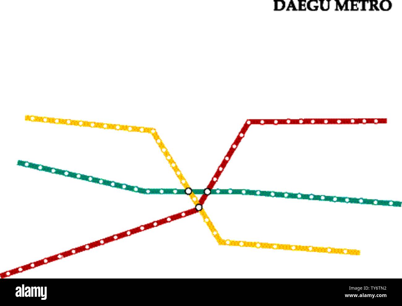 Map of the Daegu metro, Subway, Template of city transportation scheme ...