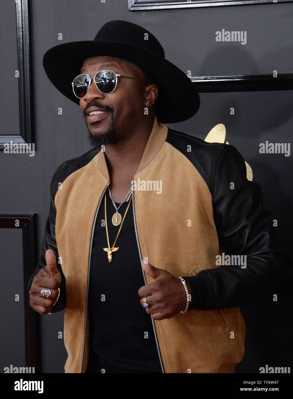 Singer Anthony Hamilton arrives for the 59th annual Grammy Awards held ...
