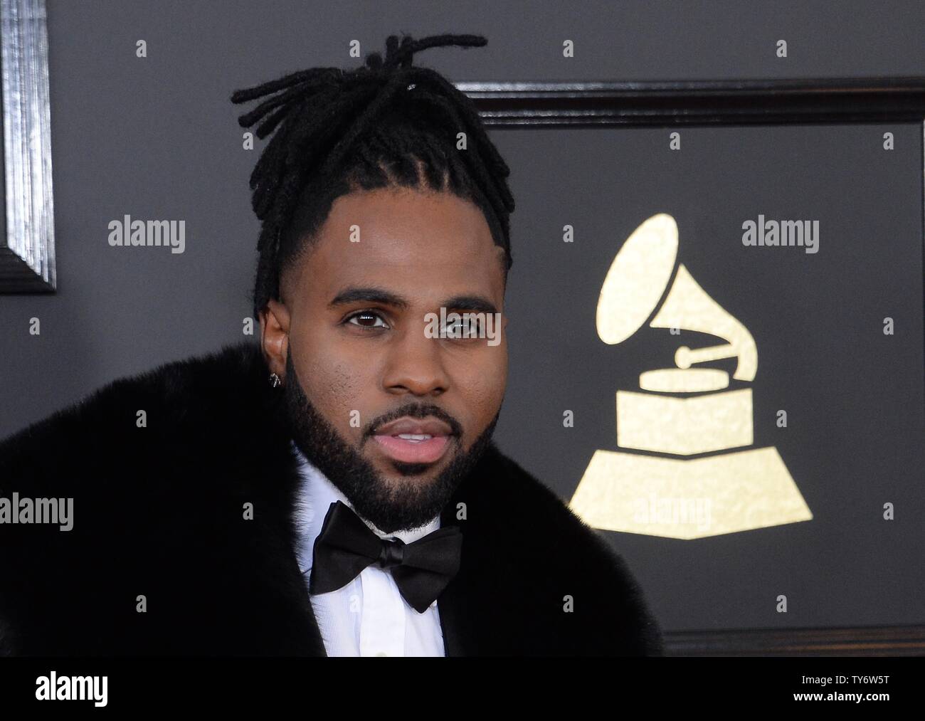 Singer The Weeknd arrives for the 59th annual Grammy Awards held at ...