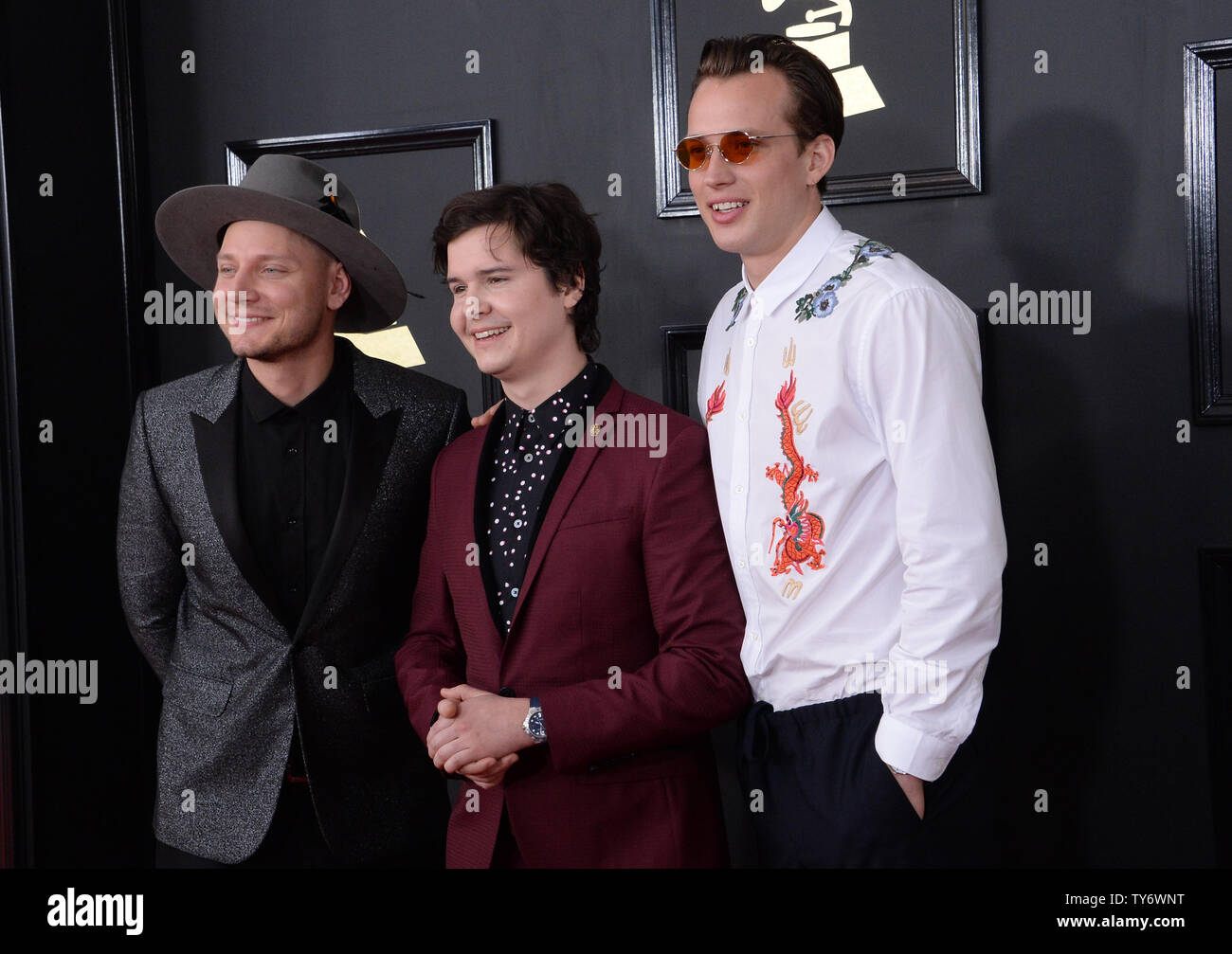 (L-R) Recording artists Mark Falgren, Lukas Forchhammer and Magnus ...