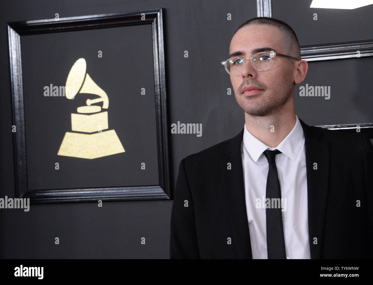 Artist Jerome Potter arrives for the 59th annual Grammy Awards held at ...