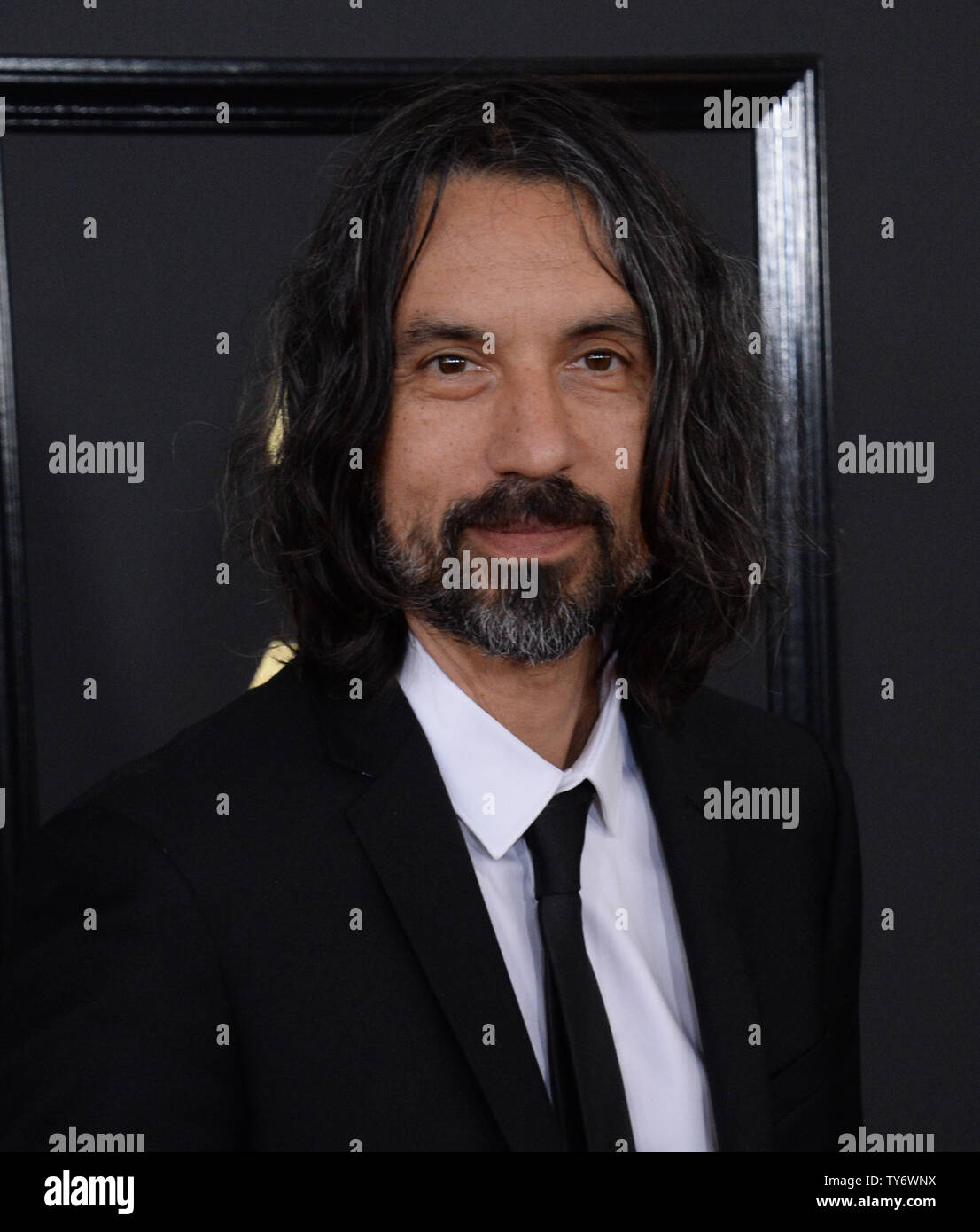 Musician Justin Stanley arrives for the 59th annual Grammy Awards held ...