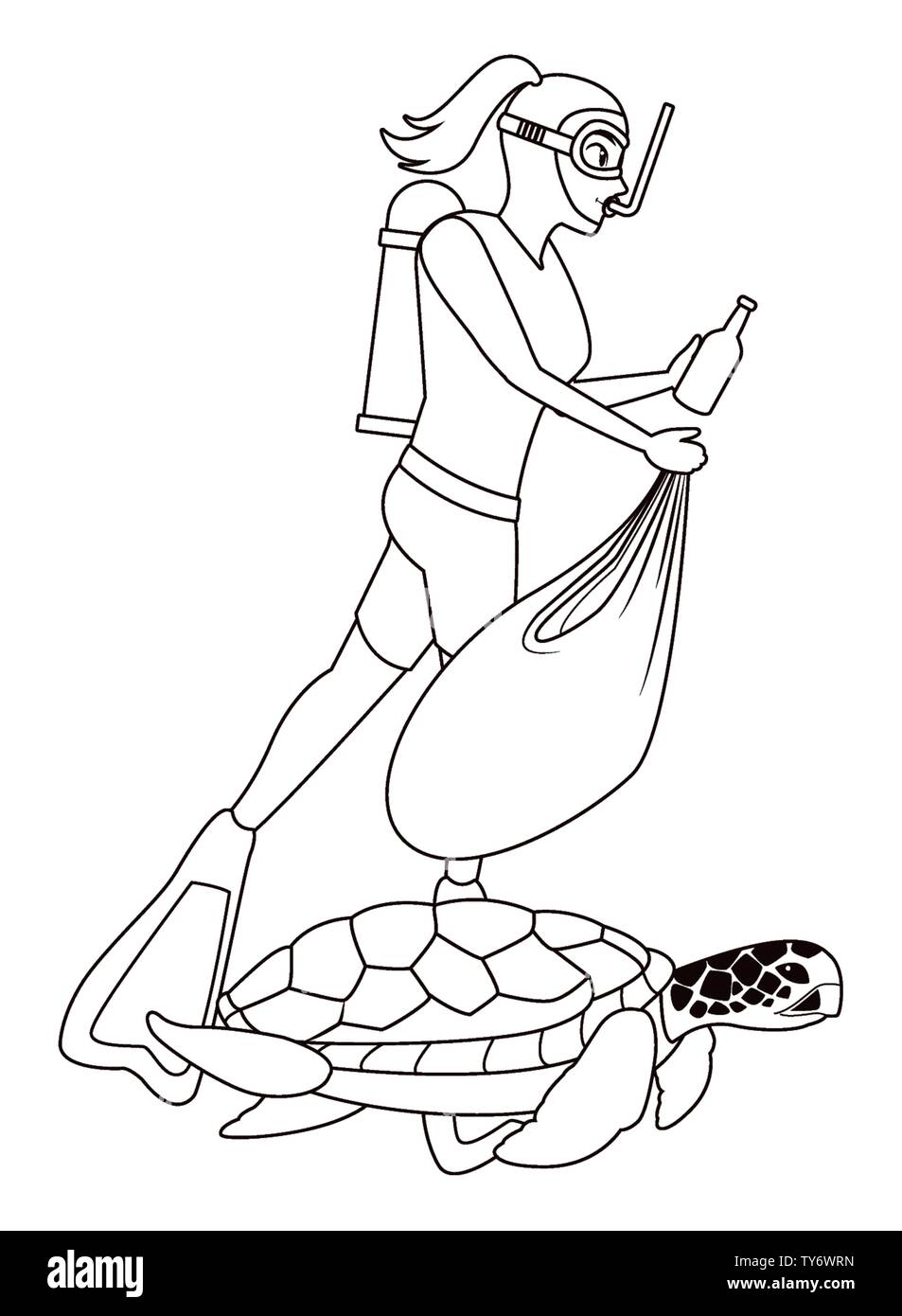 Fun turtle cartoon character in Cut Out Stock Images & Pictures - Alamy