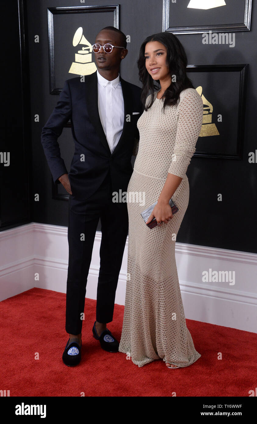 Hannah Bronfman and Buddy arrive for the 59th annual Grammy Awards held ...