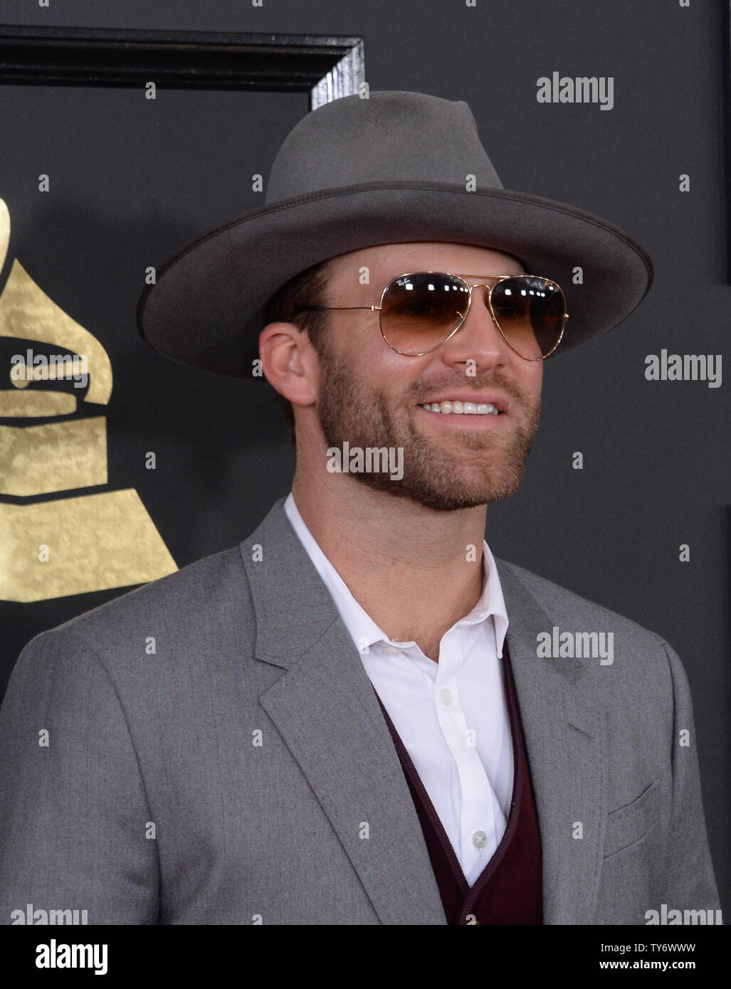 Singer Drake White arrives for the 59th annual Grammy Awards held at ...