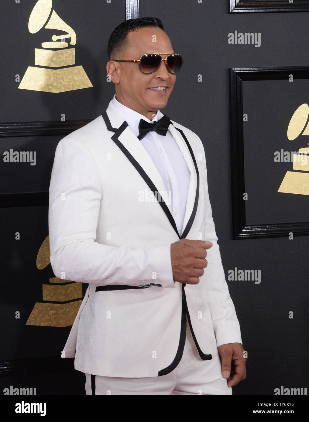 Musician Samuel Formell arrives for the 59th annual Grammy Awards held ...