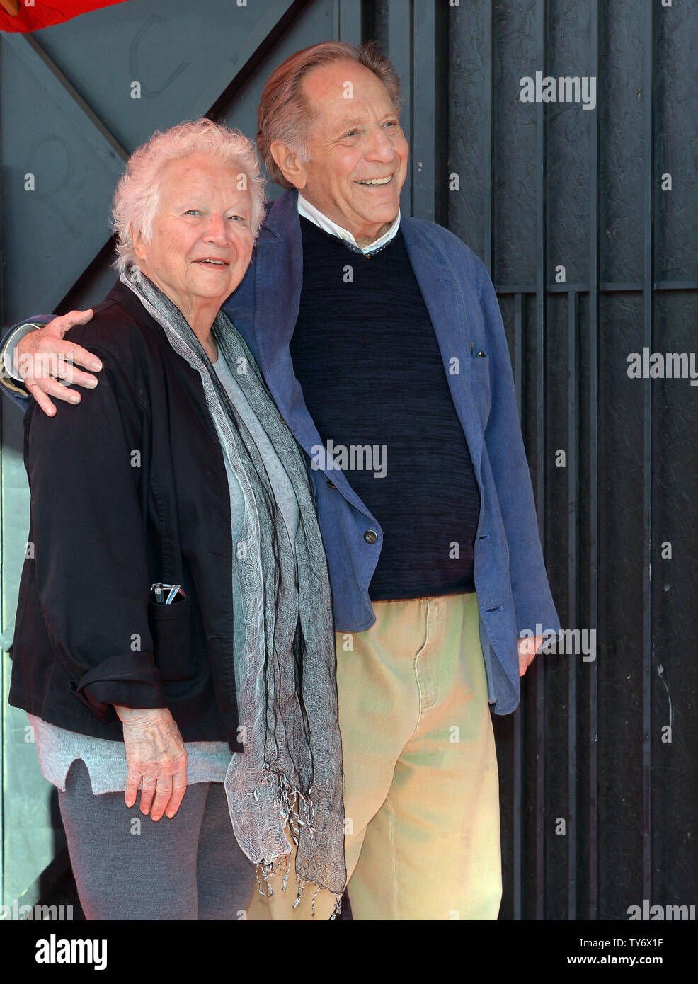 Actor George Segal is joined by his wife Sonia Schultz Greenbaum during ...