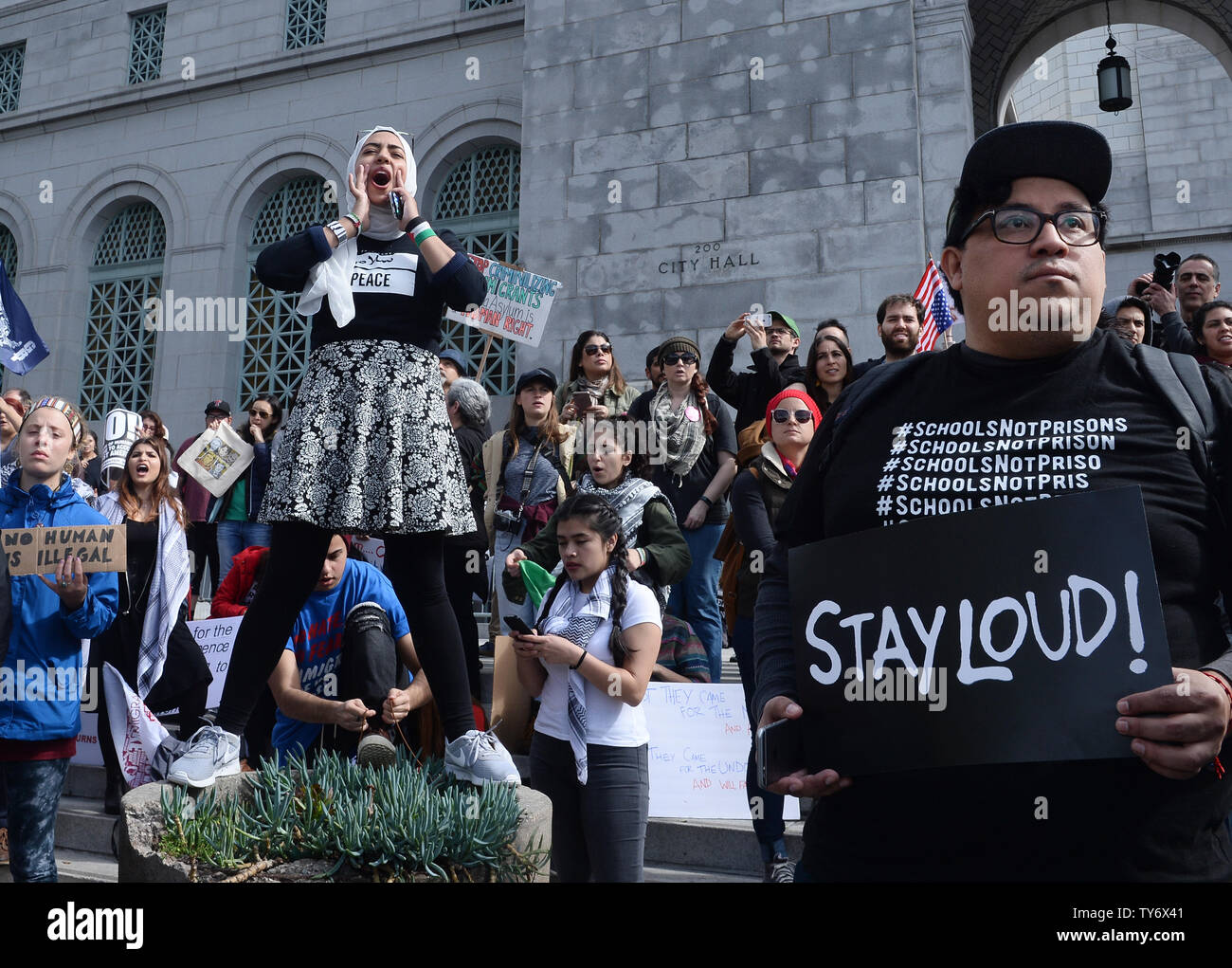 About 2,500 demonstrators gathered across the park from City Hall to ...