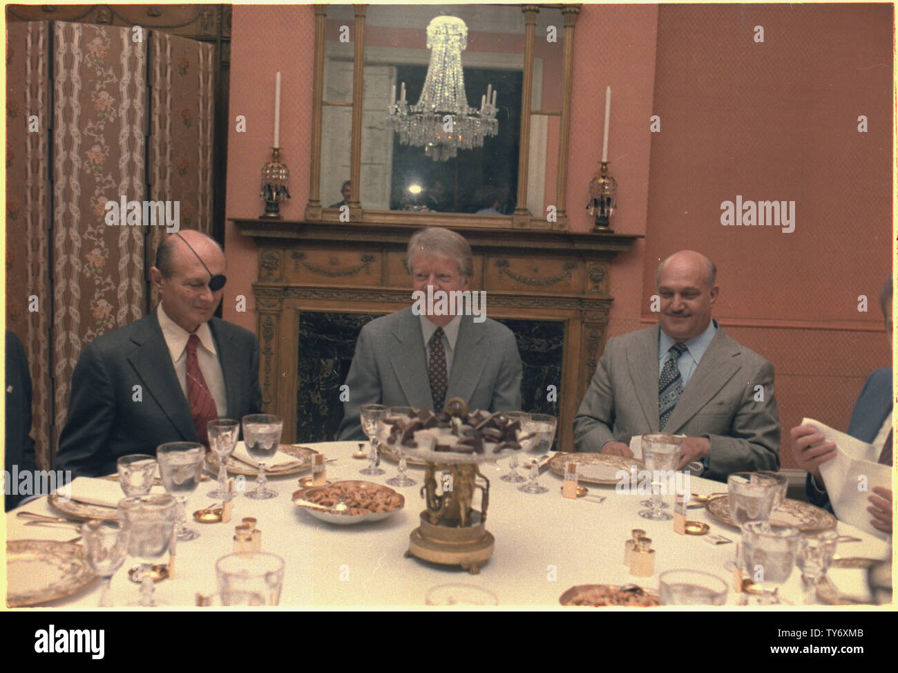 Jimmy Carter hosts a luncheon at Blair House for Israeli and Egyptian ...