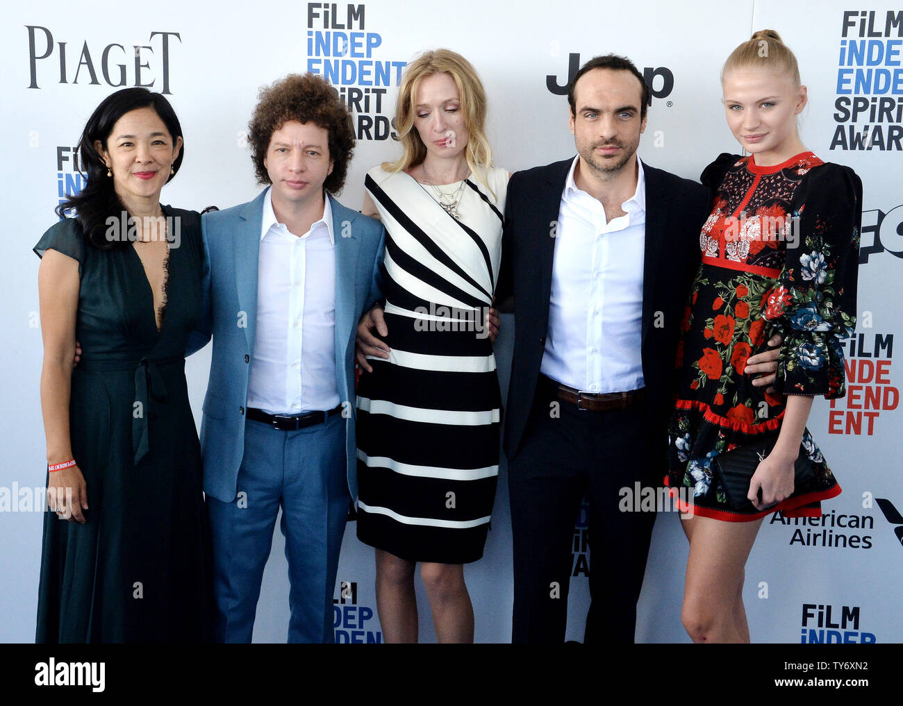 (L-R) Model Kristina Gromovaite, producer Moisés Zonana, actress Rachel ...