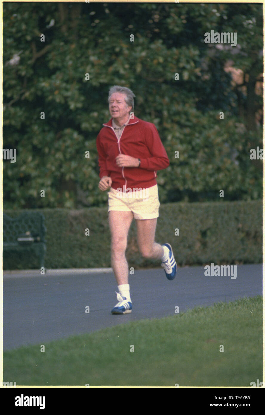 Jimmy Carter jogging Stock Photo - Alamy