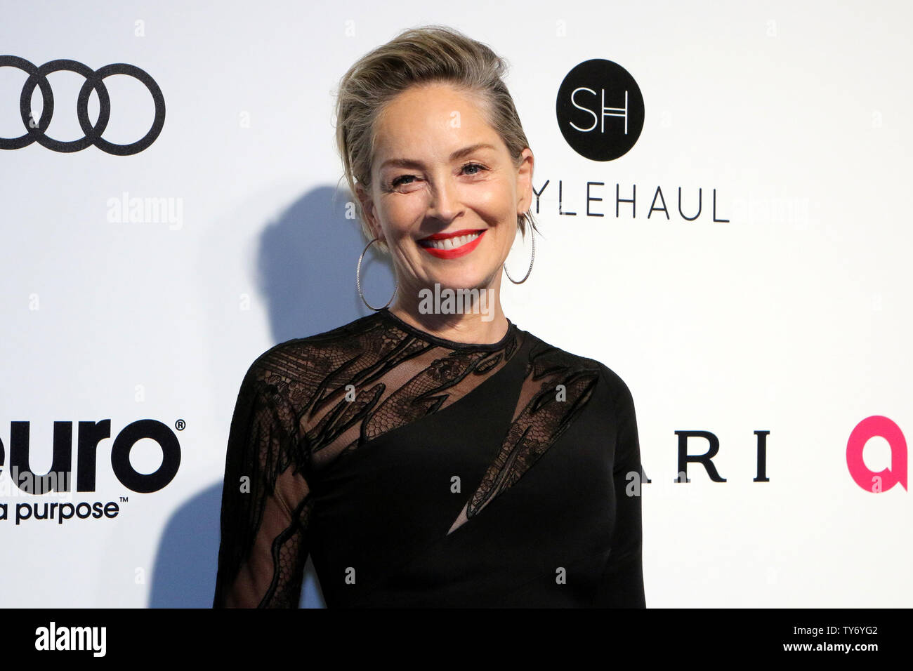 Actress Sharon Stone arrives for the Elton John Aids Foundation's 25th ...