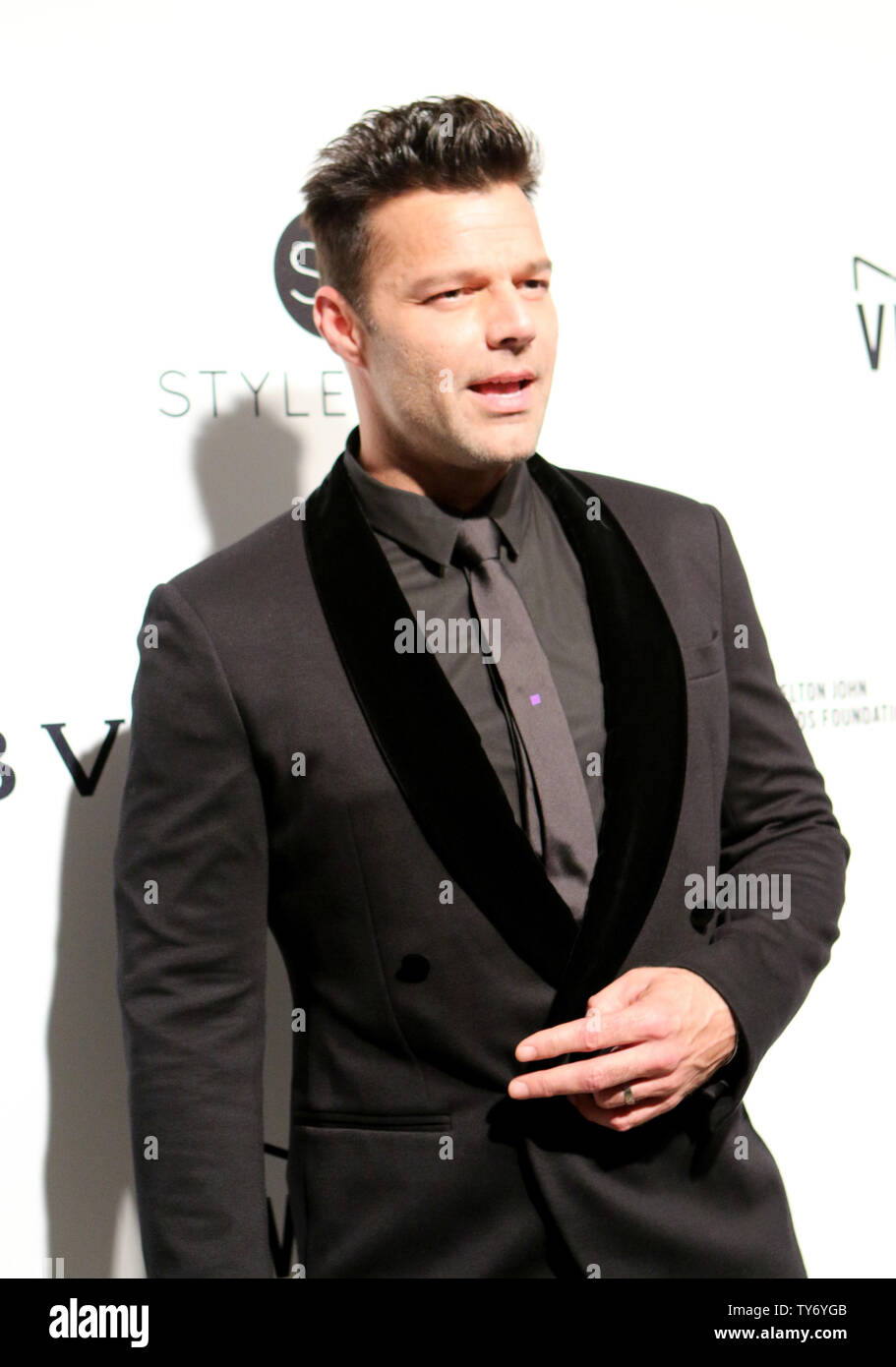 Singer and actor Ricky Martin arrives for the Elton John Aids ...