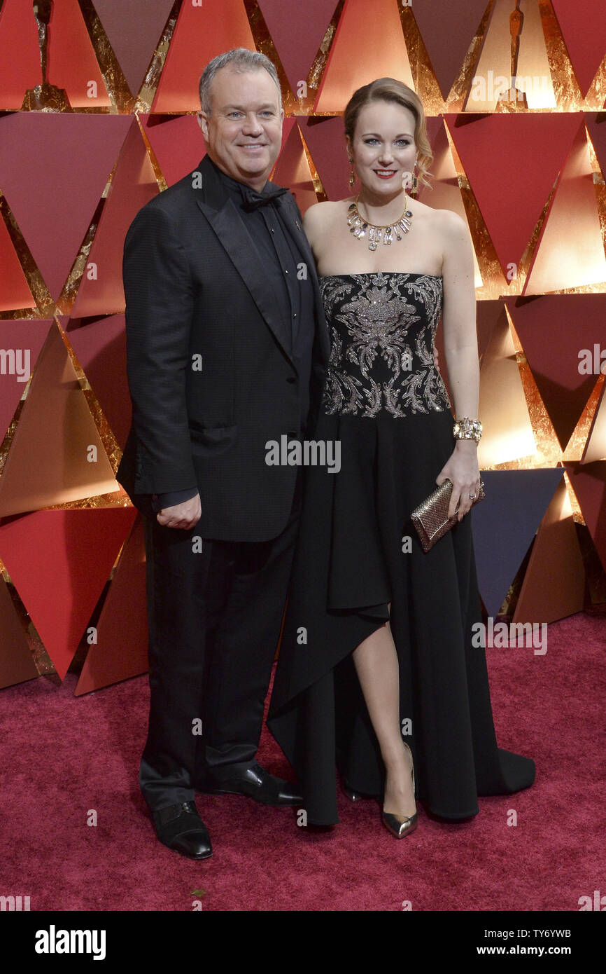 Visual effects artist Neil Corbould (L) and guest arrive on the red ...