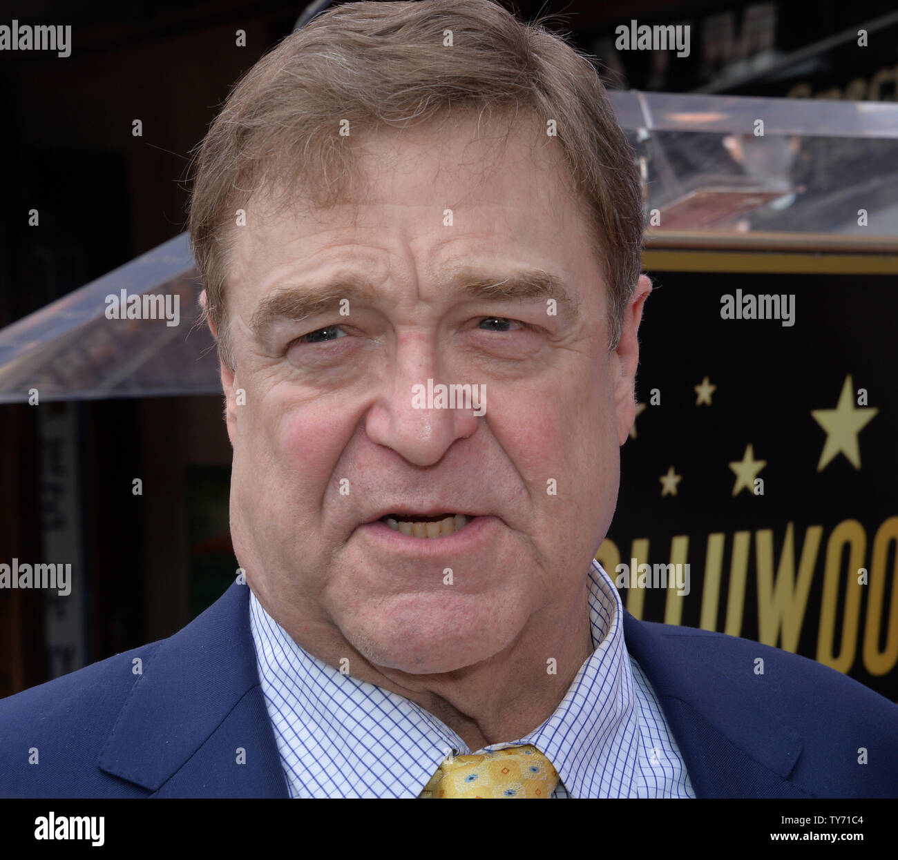 Actor John Goodman is interviewed following an unveiling ceremony ...