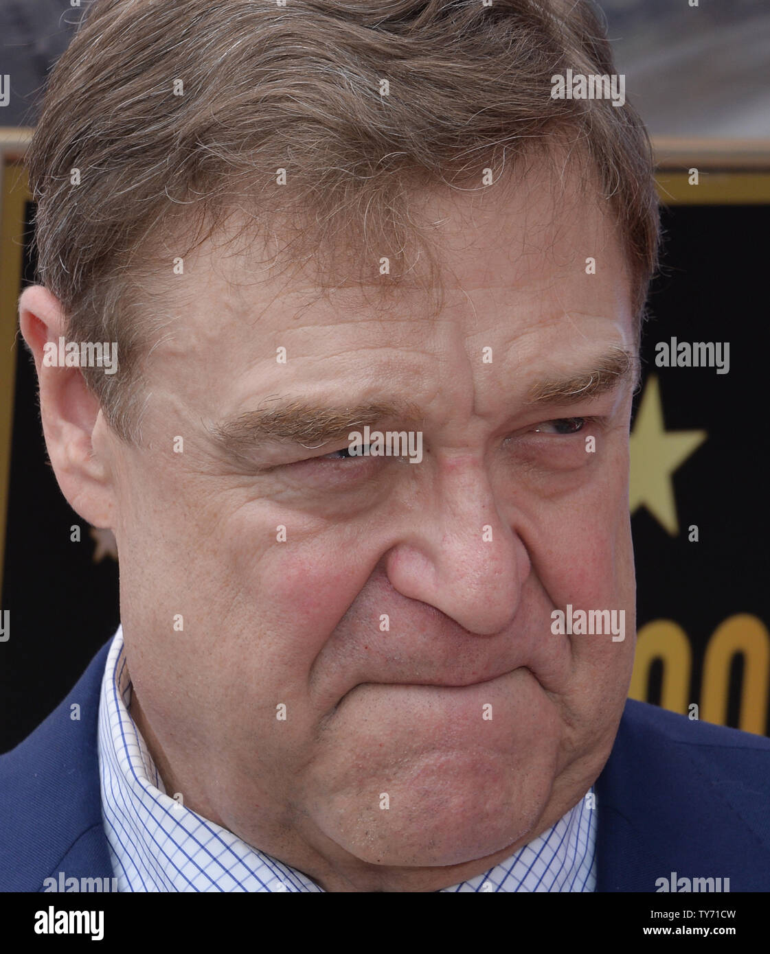 Actor John Goodman is interviewed following an unveiling ceremony ...