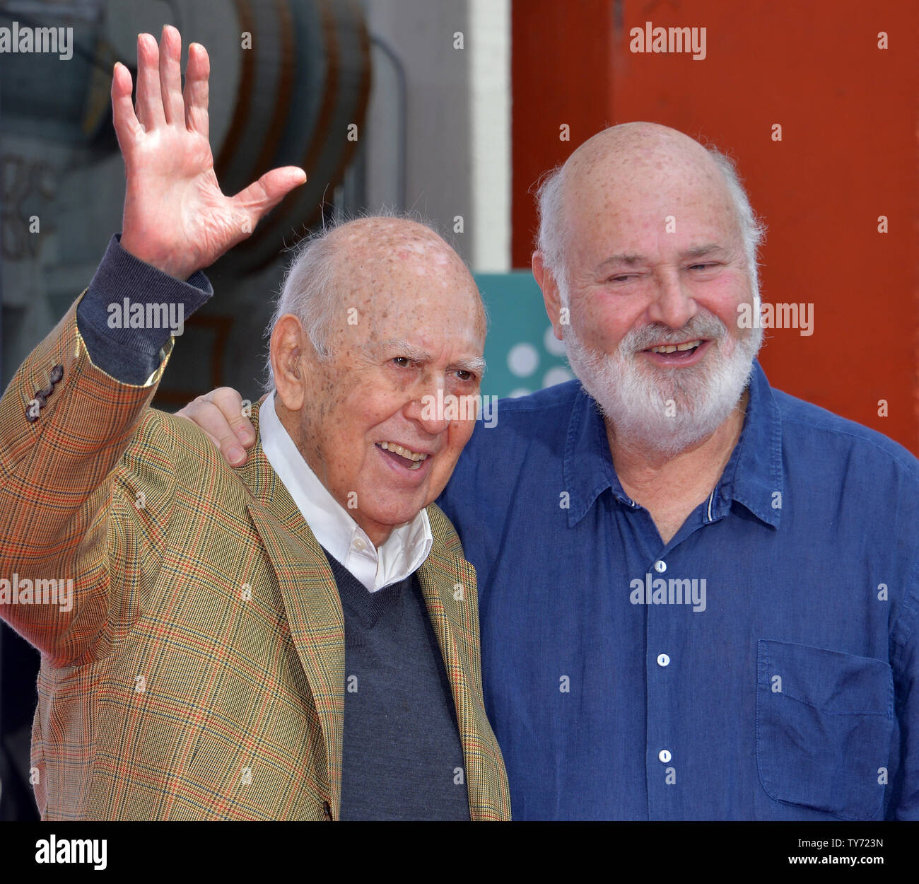 Actors and directors Carl Reiner (L) and Rob Reiner participate in a ...