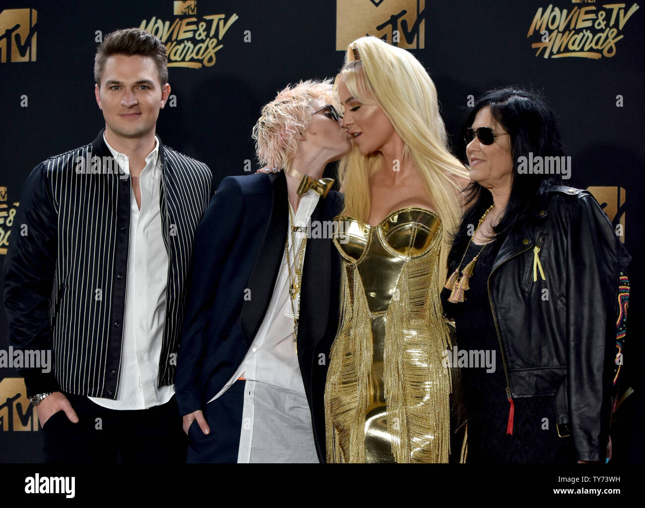(L-R) Adam Wescott, guest, model Gigi Gorgeous, and director Barbara ...