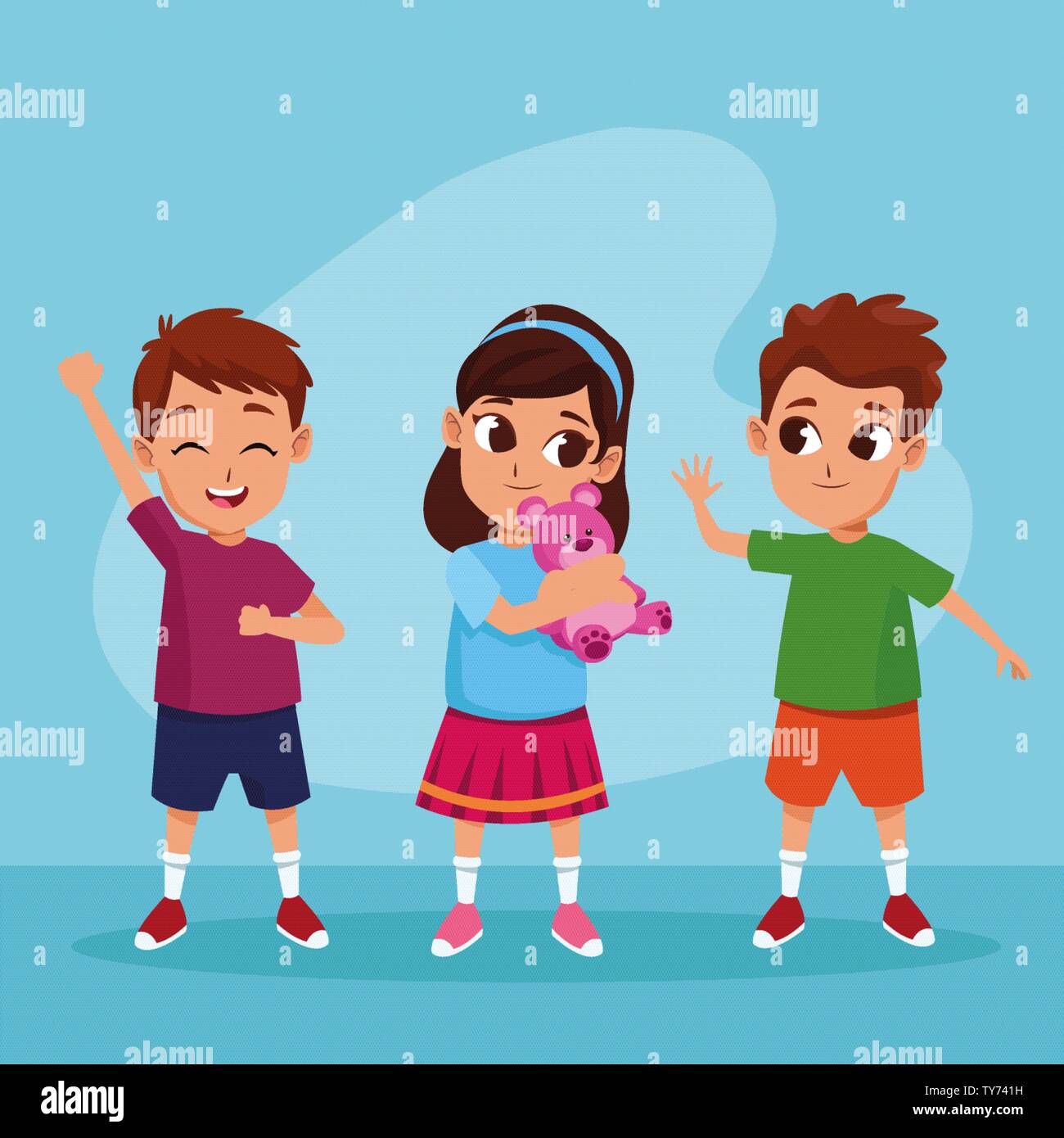 Cute happy kids smiling cartoons Stock Vector Image & Art - Alamy