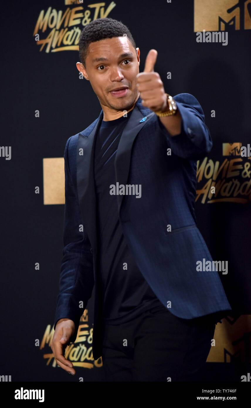 TV personality Trevor Noah appears backstage with the Best Host award ...
