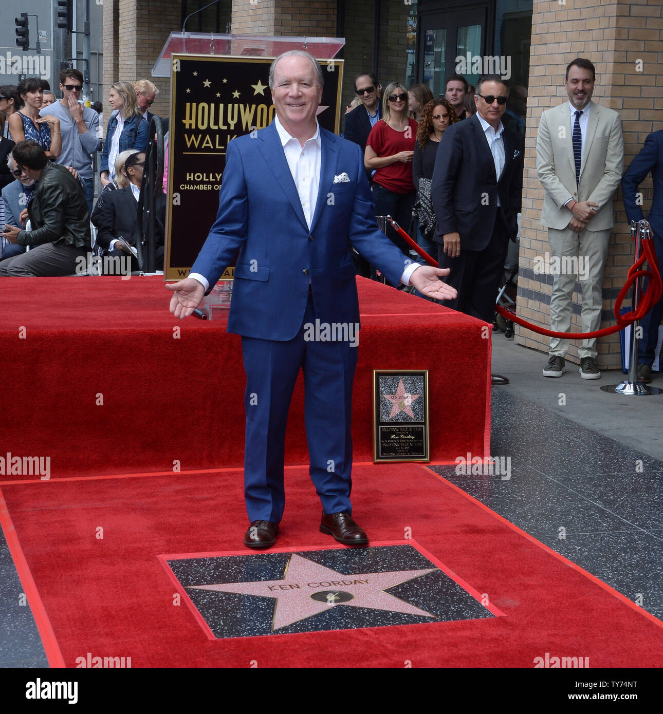 "Days of Our Lives" producer Ken Corday stands beside his star during ...